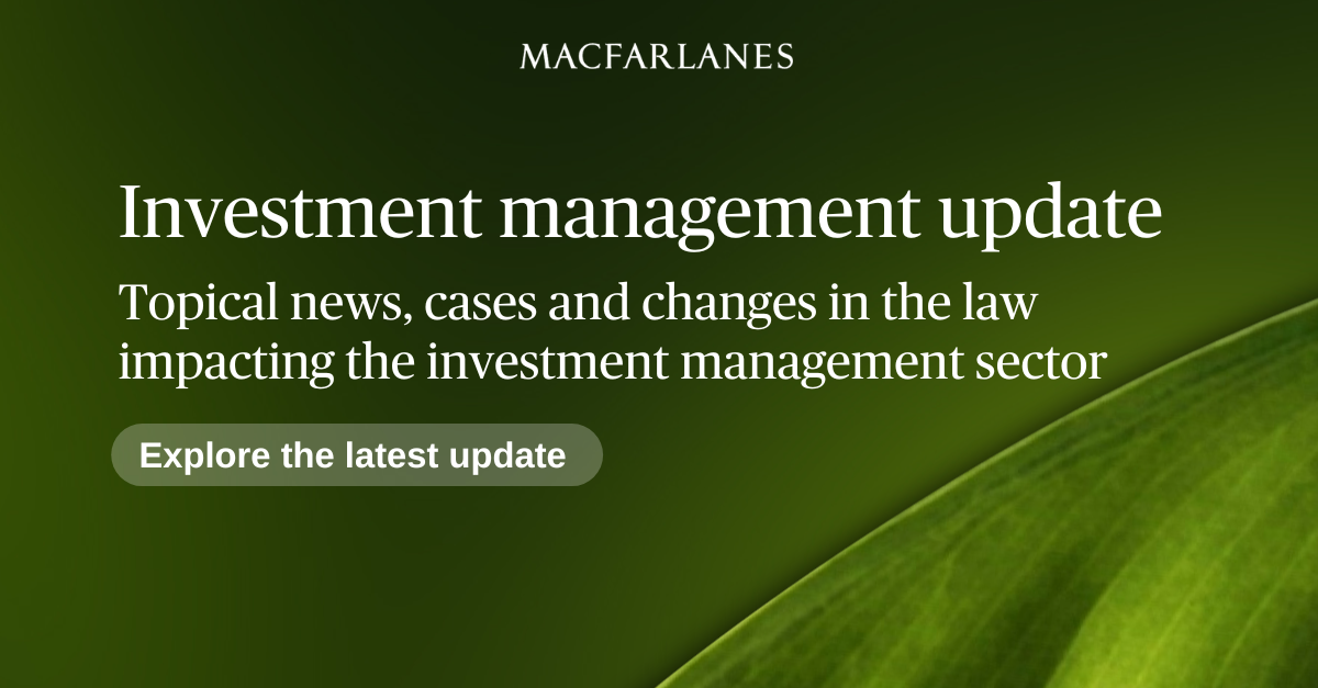 Investment management update - January 2023 - Macfarlanes